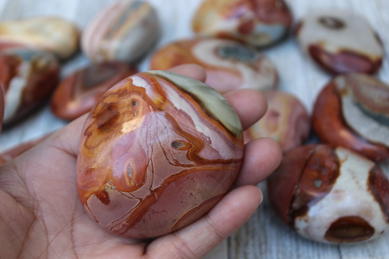 Polychrome Desert Jasper, Palm Healing Stone - Etsy