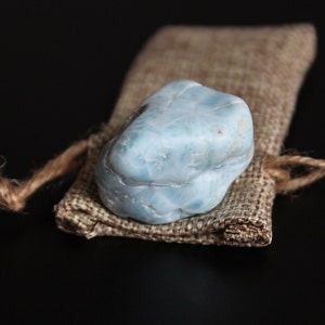 Larimar Large Raw Tumbled Stone, Dolphin Stone, Caribbean Stephilia's ...