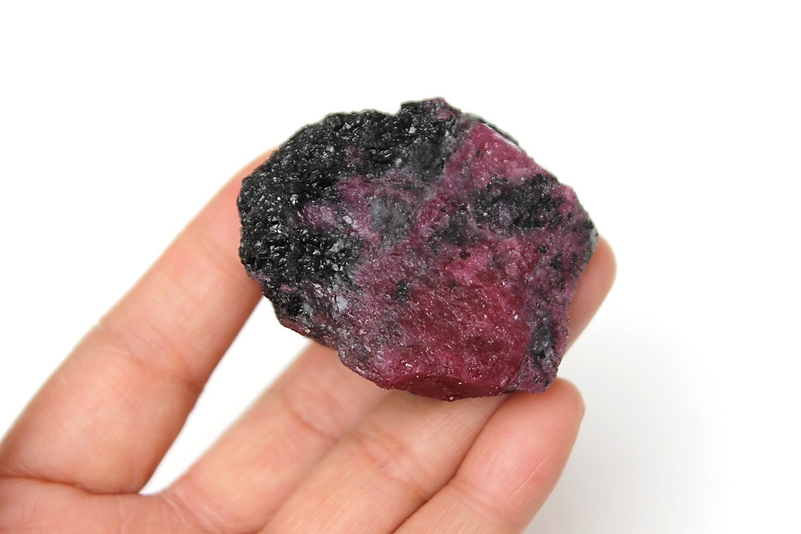 Ruby Zoisite Crystal Natural Specimen With Tschermakite / | Etsy