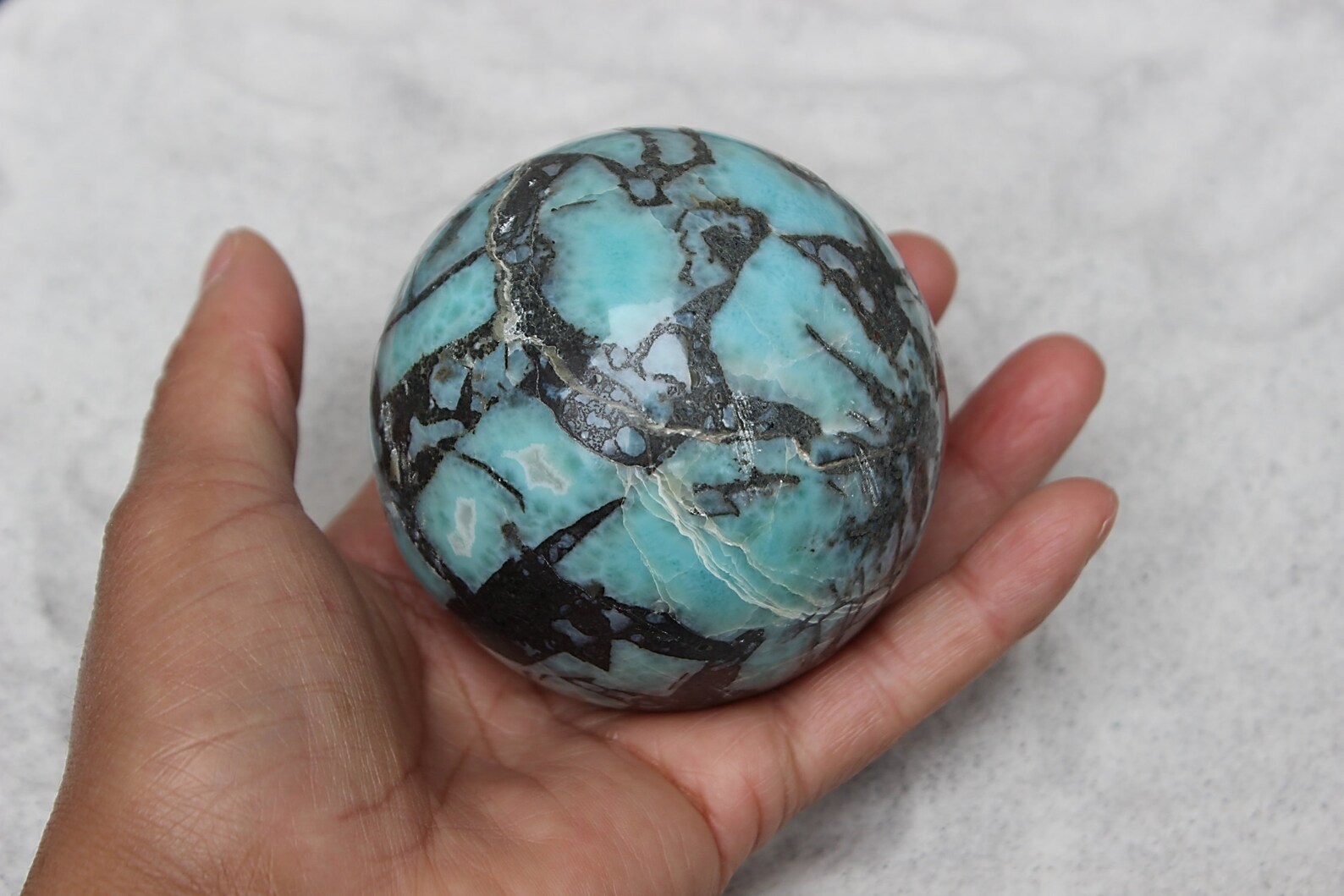Larimar Sphere Caribbean Rare Pectolite Atlantis Stone 625 | Etsy