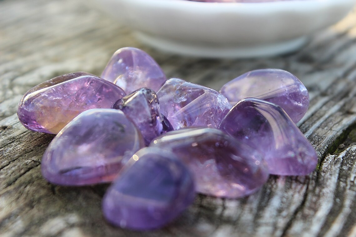 Amethyst Tumbled Stones | Etsy