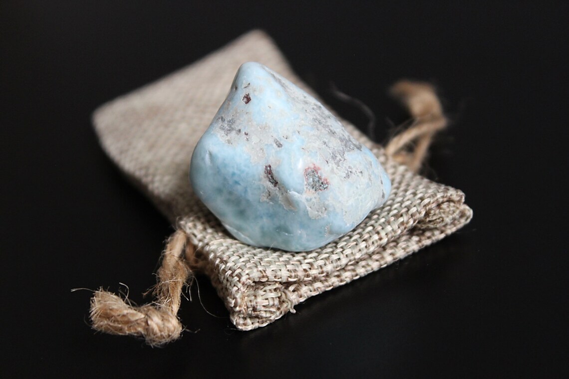 Larimar Large Raw Tumbled Stone Dolphin Stone Caribbean - Etsy