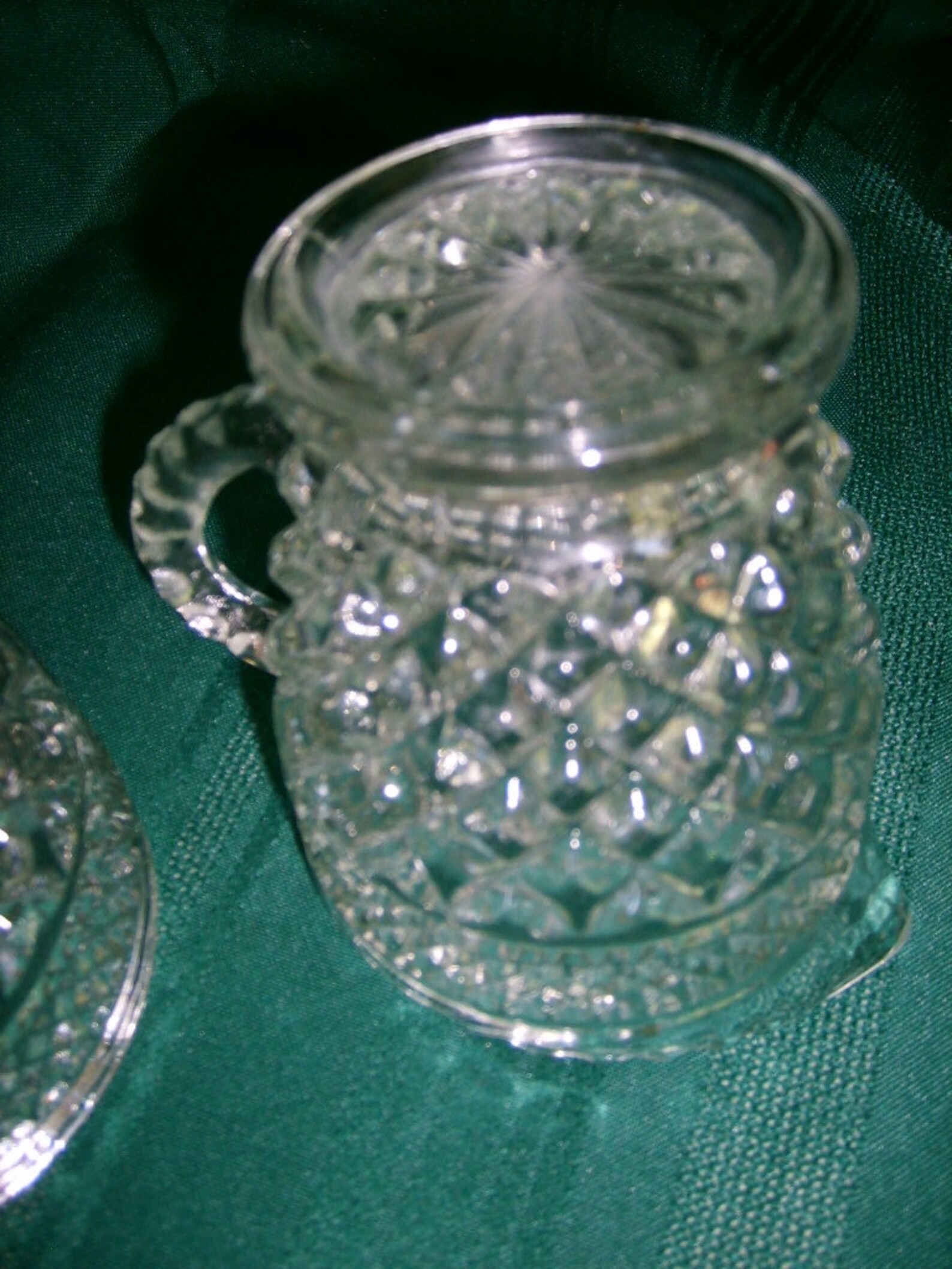 Clear Depression Glass Anchor Hocking Wexford Pattern Open Sugar ...