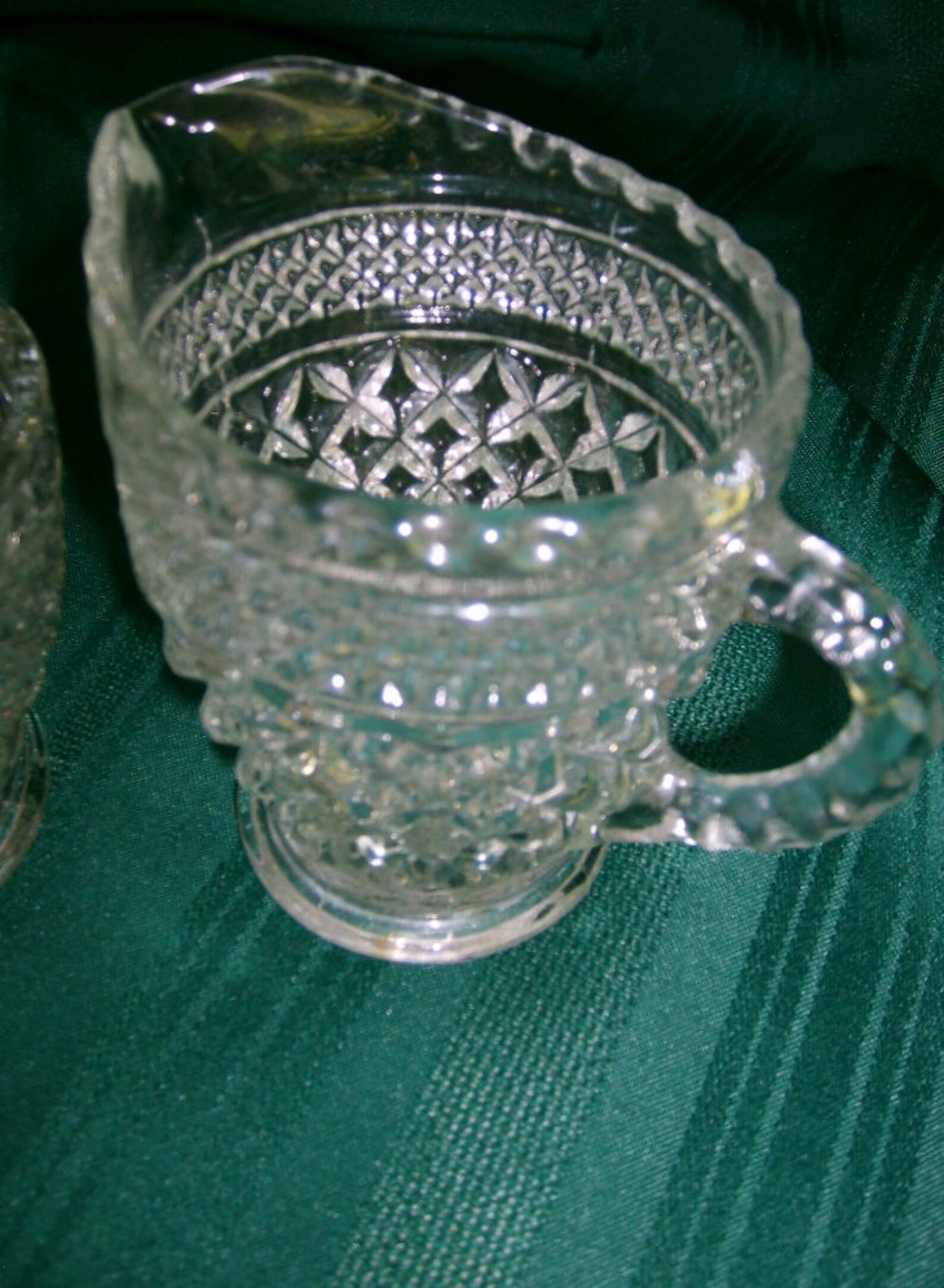 Clear Depression Glass Anchor Hocking Wexford Pattern Open Sugar ...