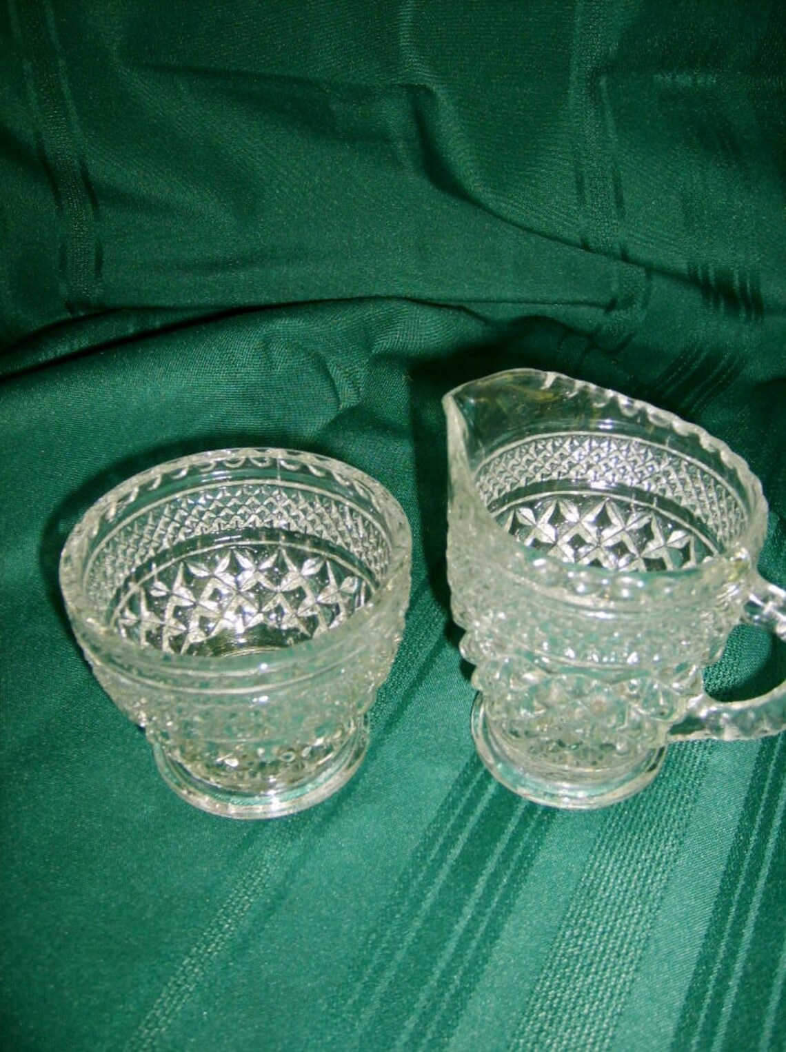 Clear Depression Glass Anchor Hocking Wexford Pattern Open Sugar ...