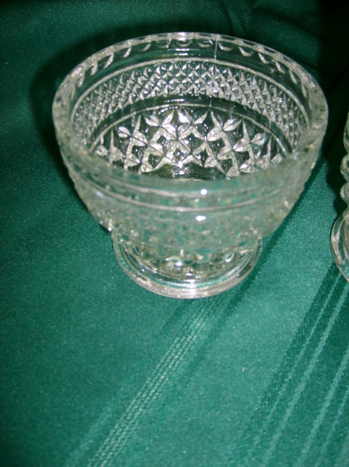 Clear Depression Glass Anchor Hocking Wexford Pattern Open Sugar ...