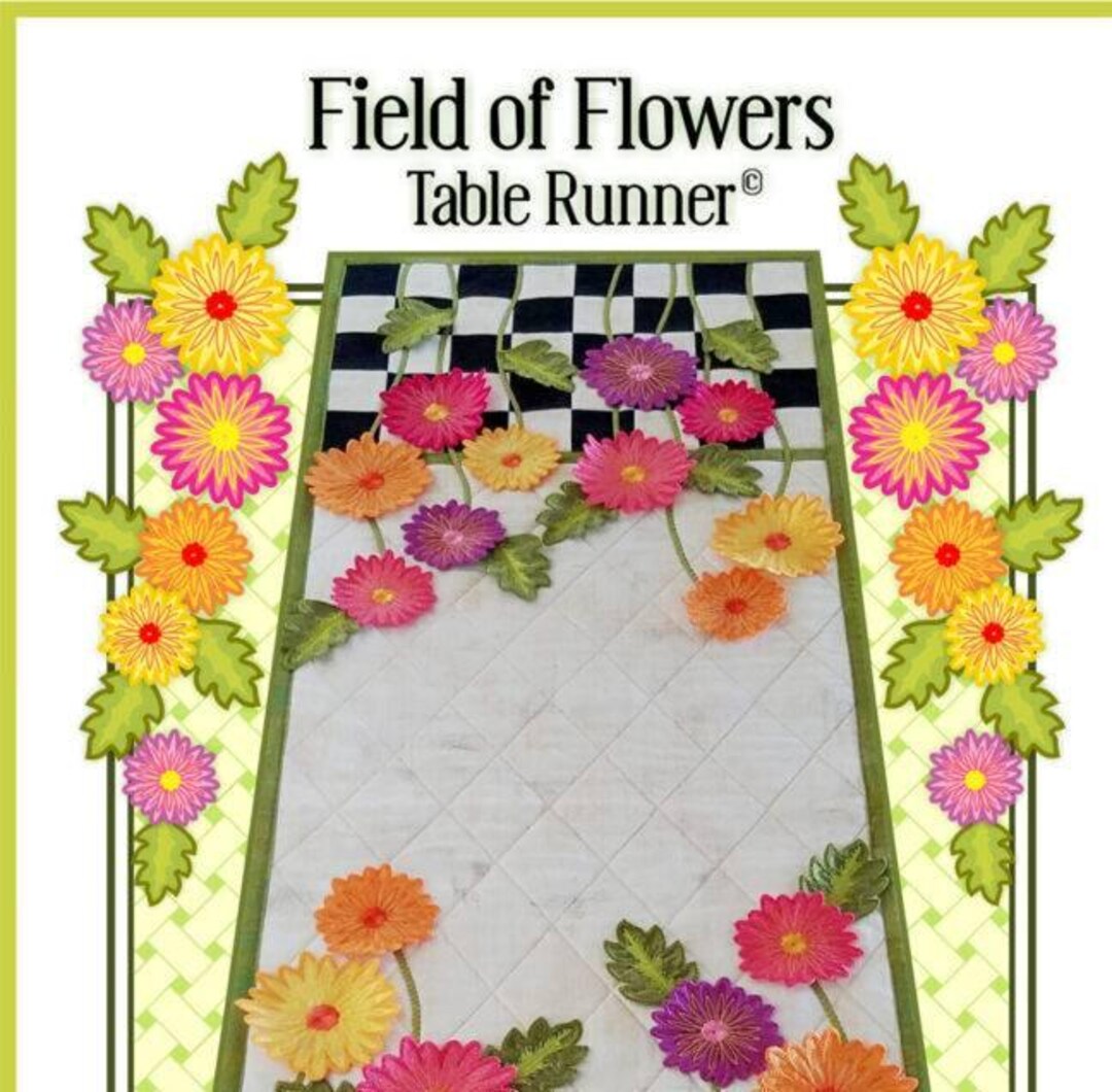 Pattern by Janine Babich Designs FIELD OF FLOWERS Table Runner - Etsy