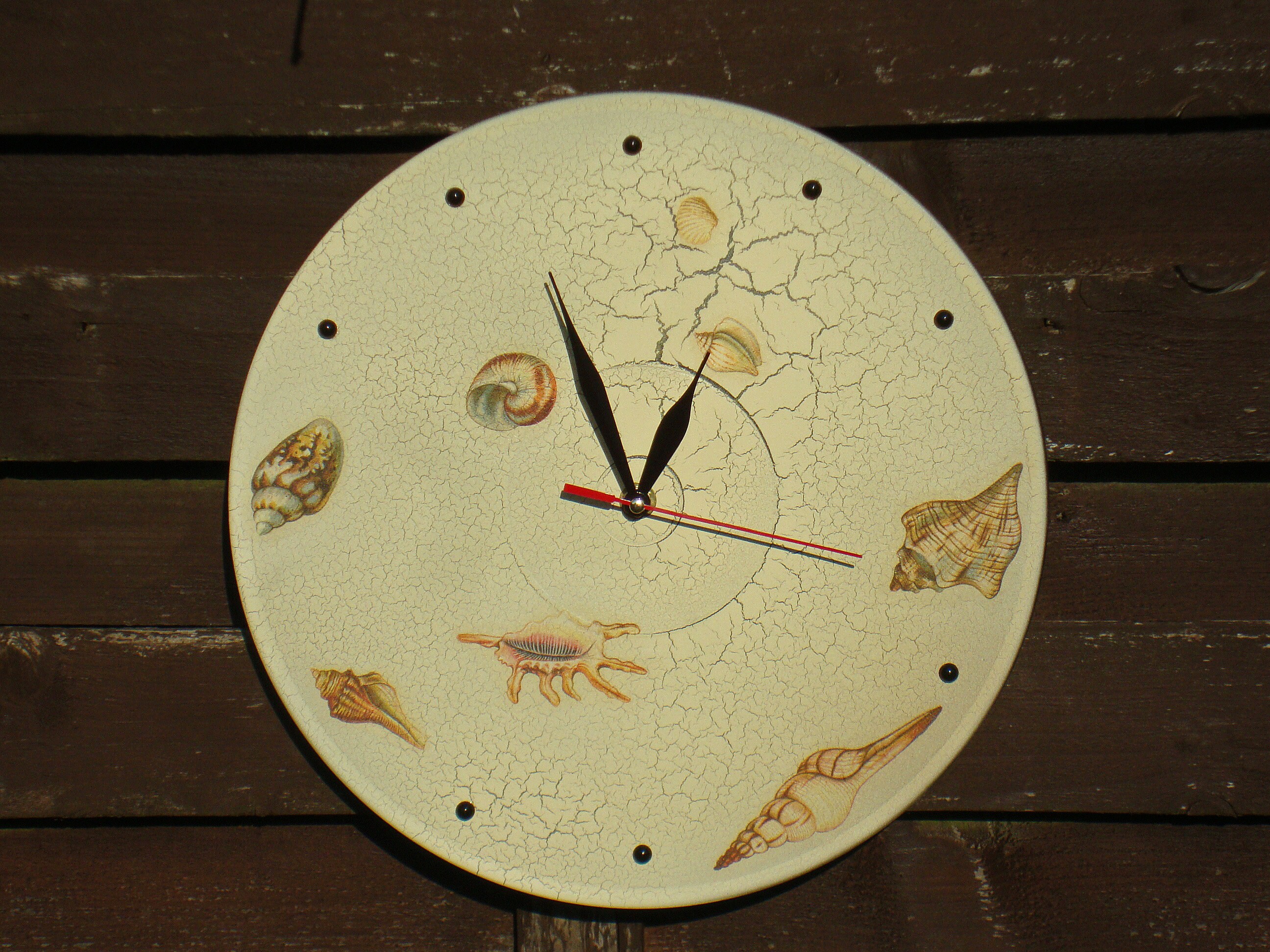 Sea Shell Clock Beach Wall Clock Ivory Clock for Wall Hanging Round ...