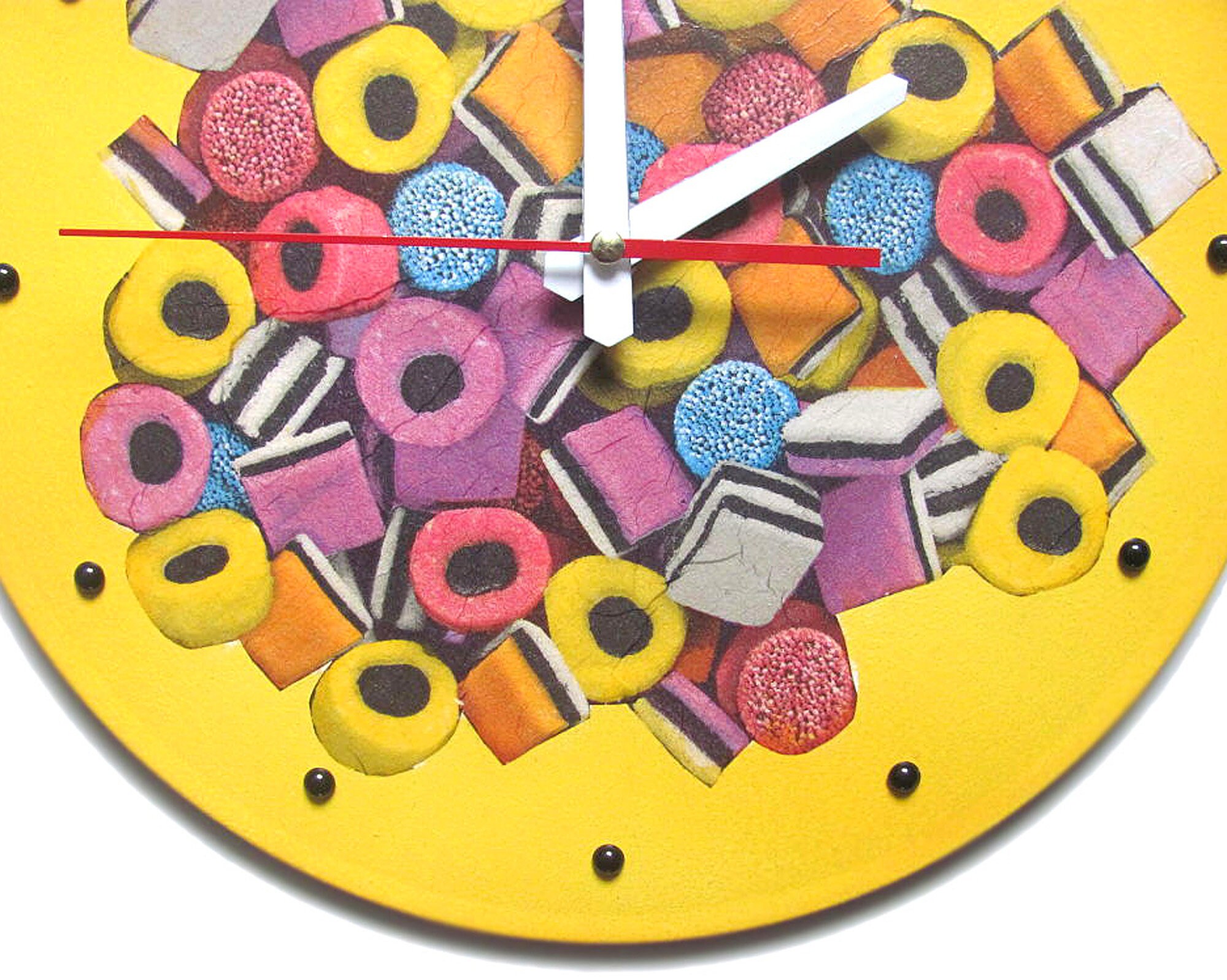 Reloj de pared amarillo, reloj redondo moderno para colgar en la pared ...