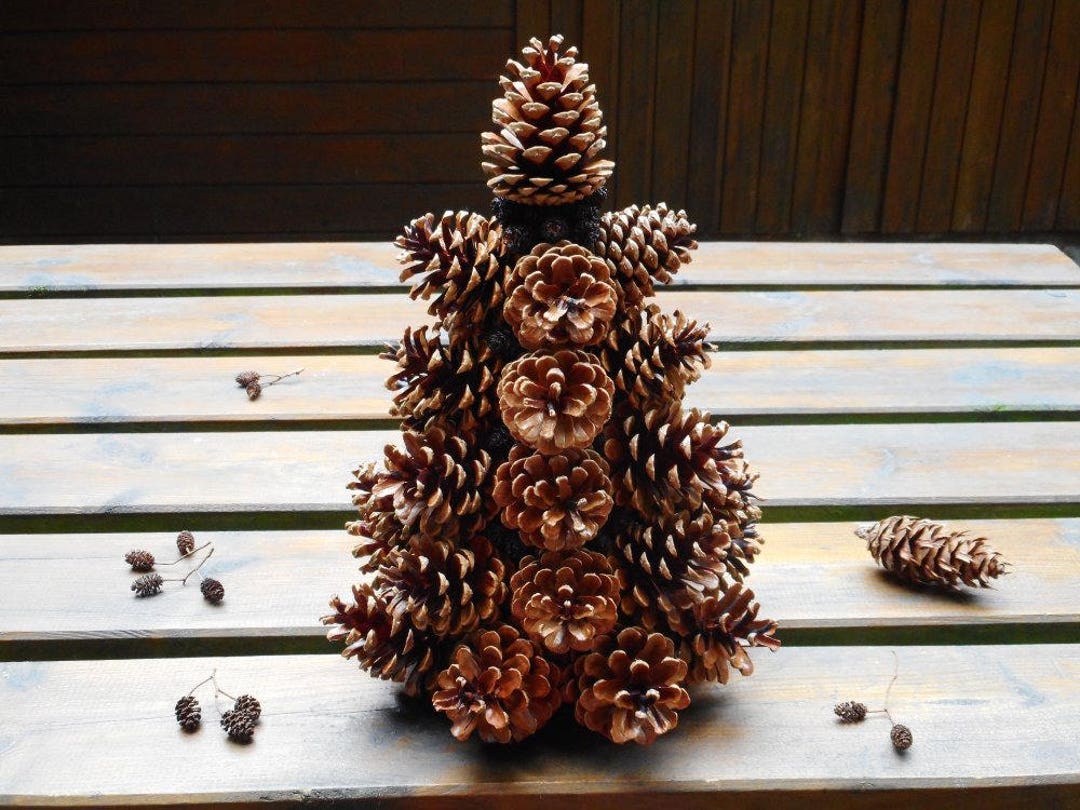 Pine Cone Christmas Tree Natural Pine Cones Medium Table Top Xmas Tree ...