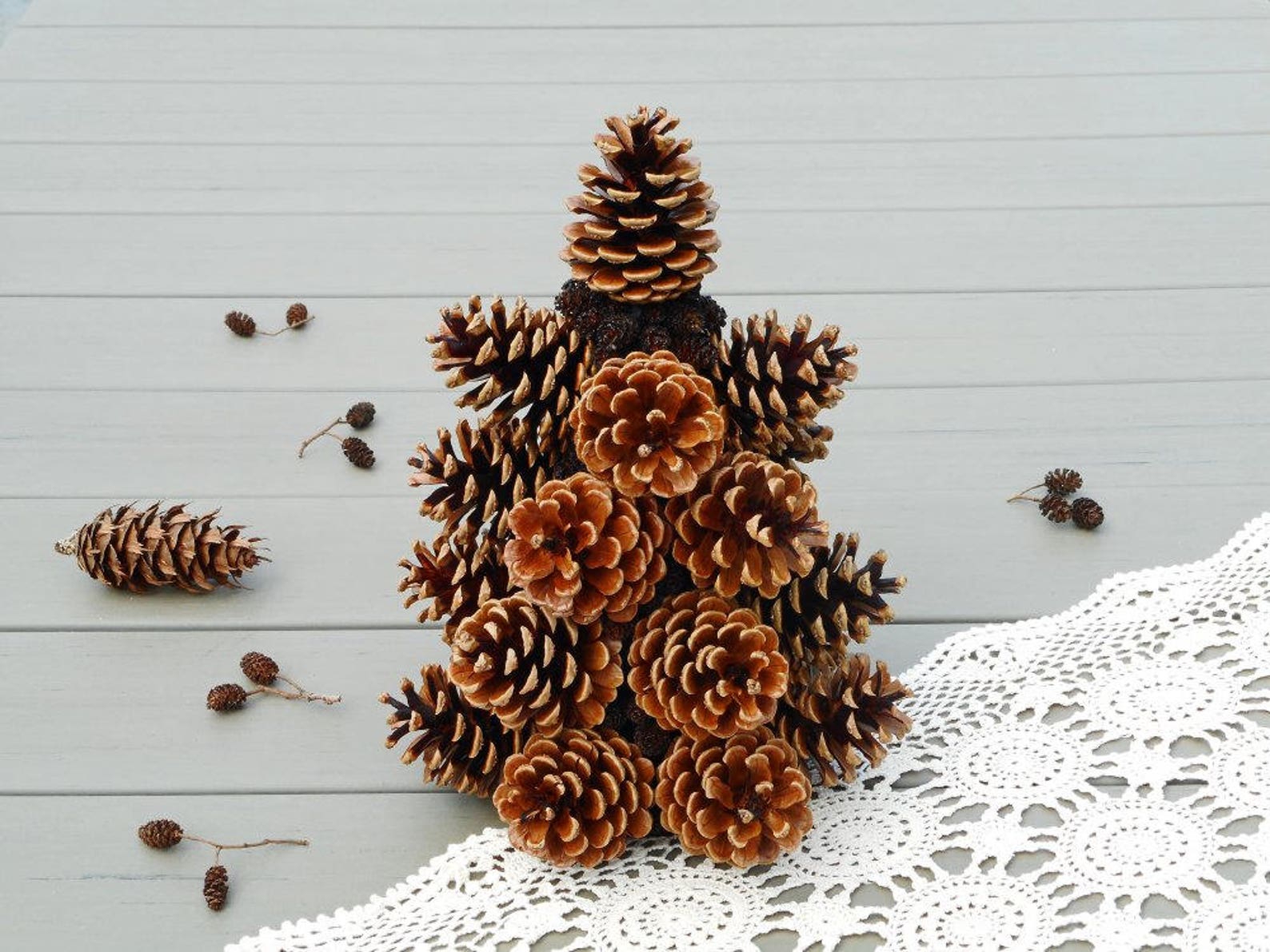 Small Pine Cone Christmas Tree Table Top Tree Forestcore Décor Nature ...