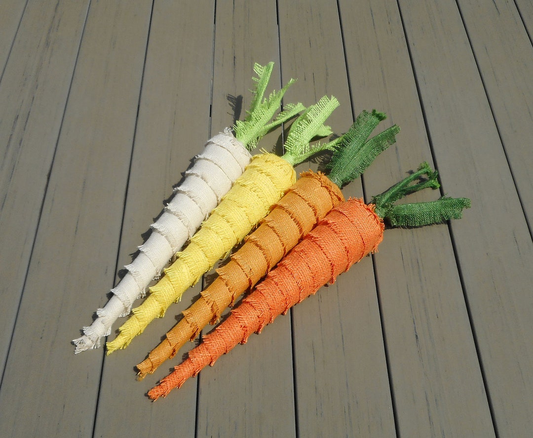 Four Giant Carrots Extra Large Carrot Ornaments Farmers Harvest Table ...