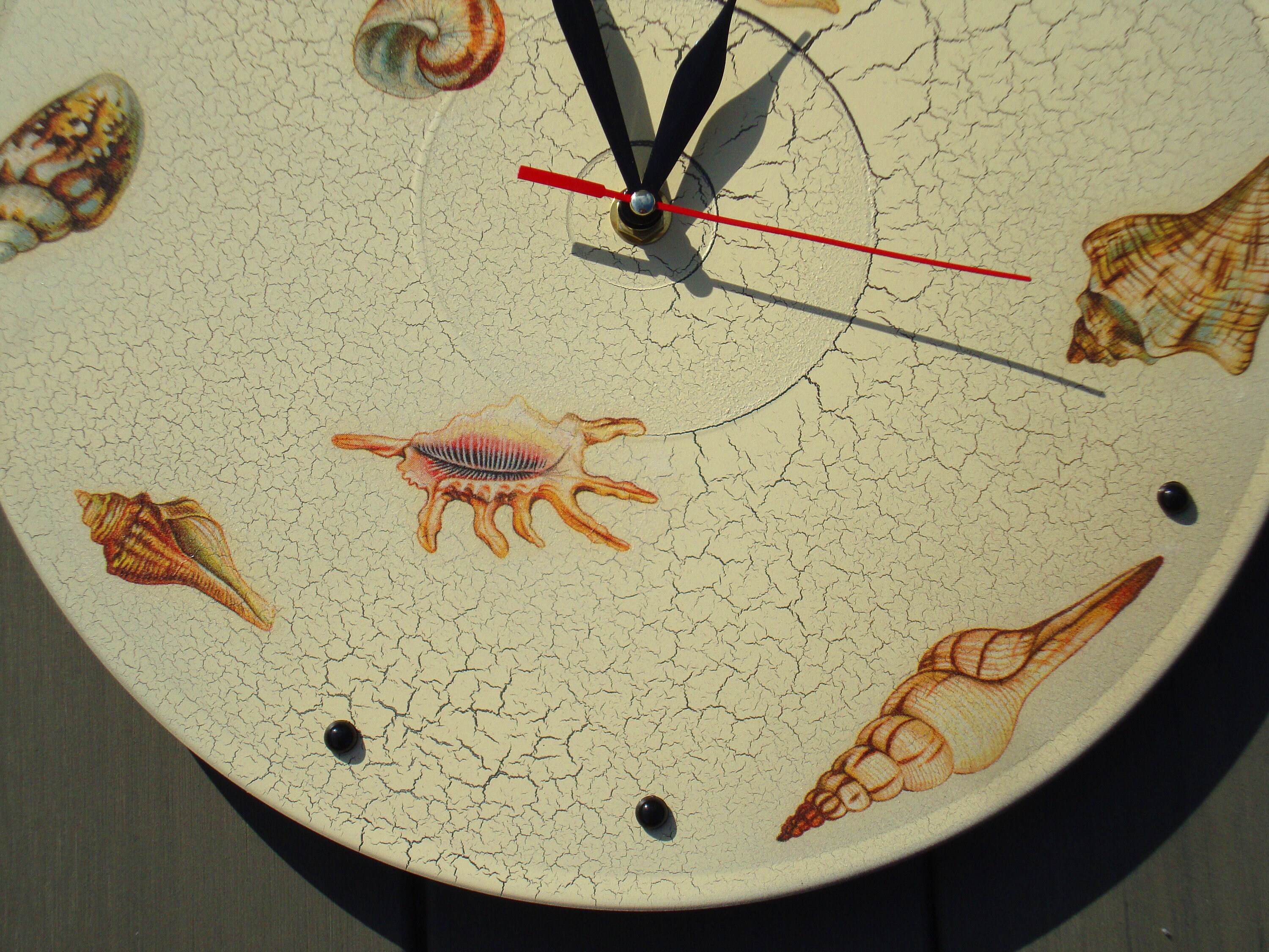 Sea Shell Clock Beach Wall Clock Ivory Clock for Wall Hanging Round ...