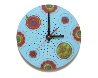 Polka Dot Clock - Etsy