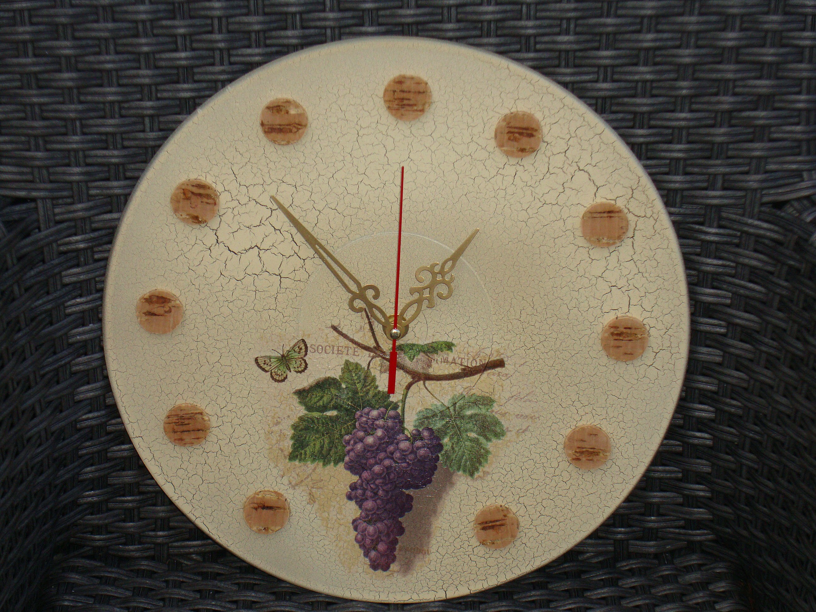 Cottagecore Wall Clock With Grapes Clock Art Decorative Wall Clocks ...