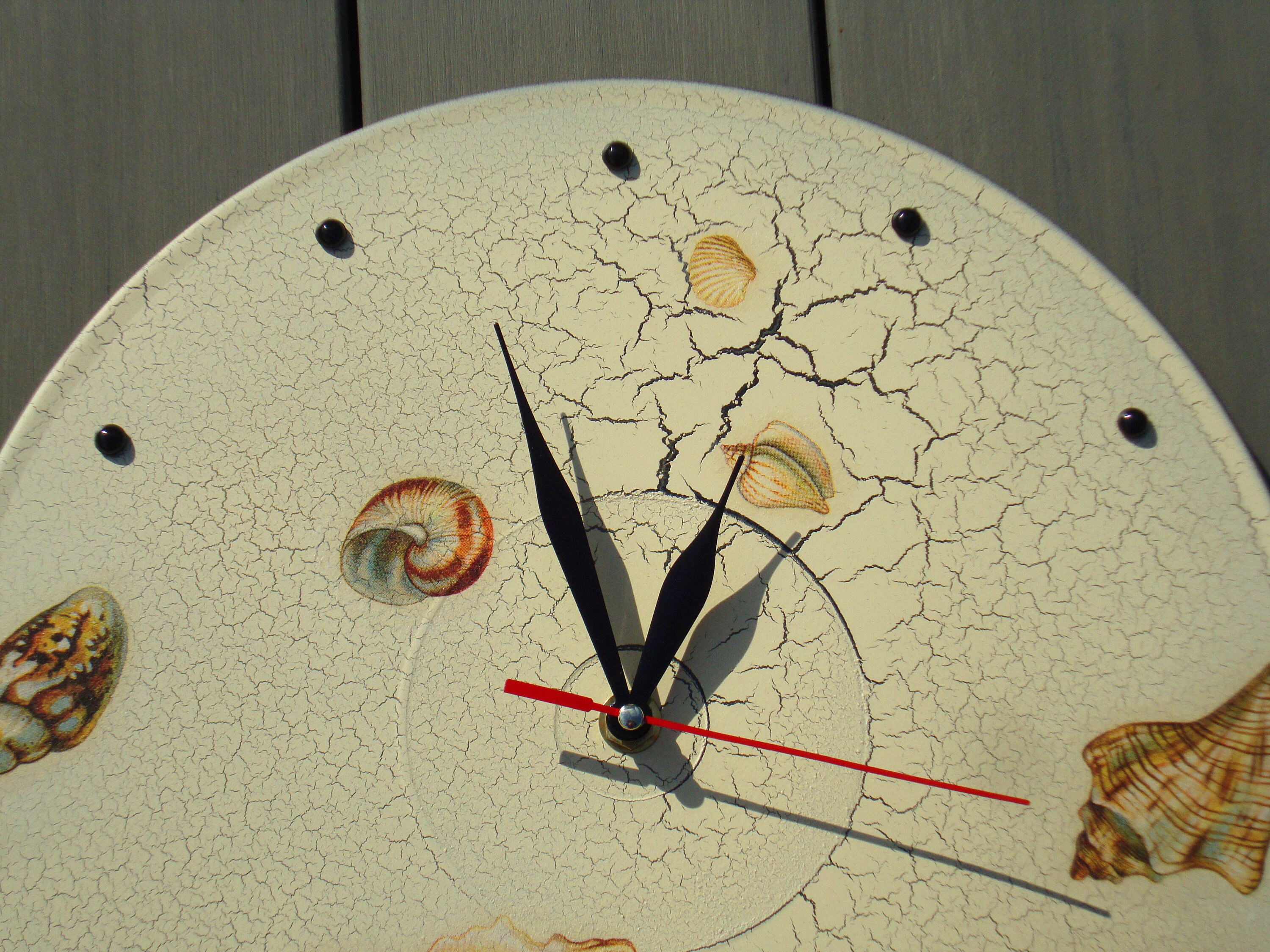 Sea Shell Clock Beach Wall Clock Ivory Clock for Wall Hanging Round ...