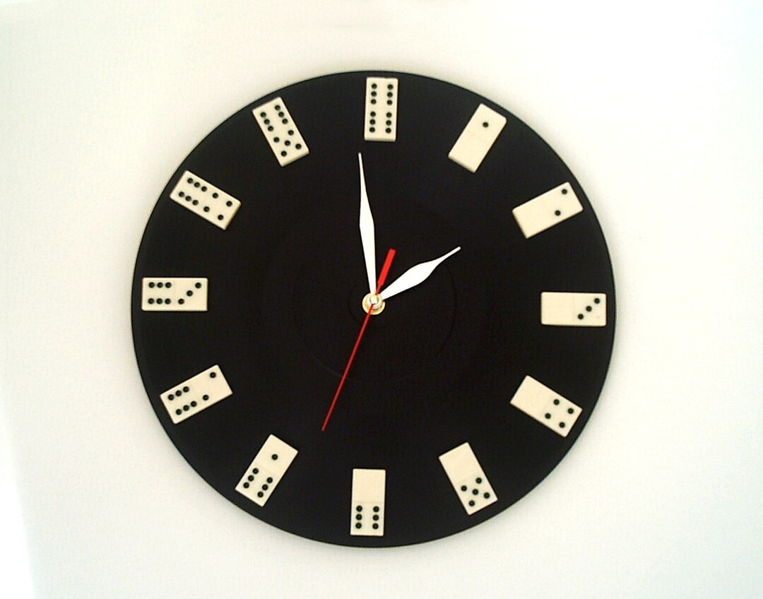Domino Wall Clock Modern Black White Wall Clock With Domino Numbers ...