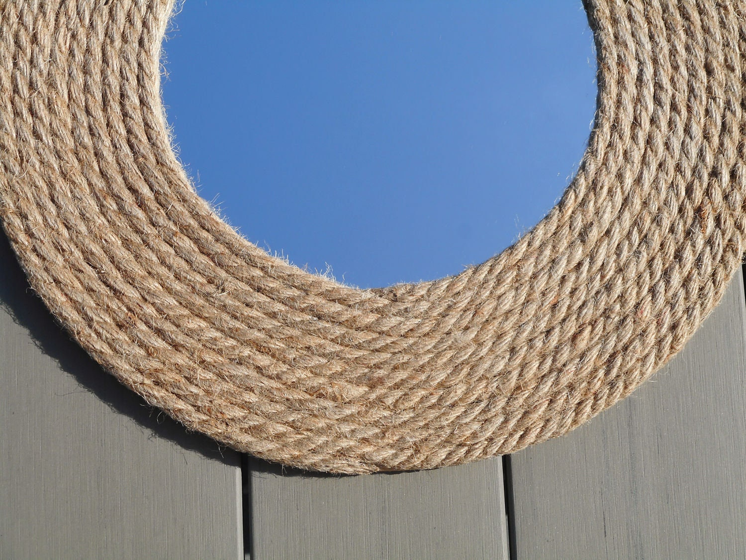 Rope mirror for wall round jute rope mirror large framed wall | Etsy