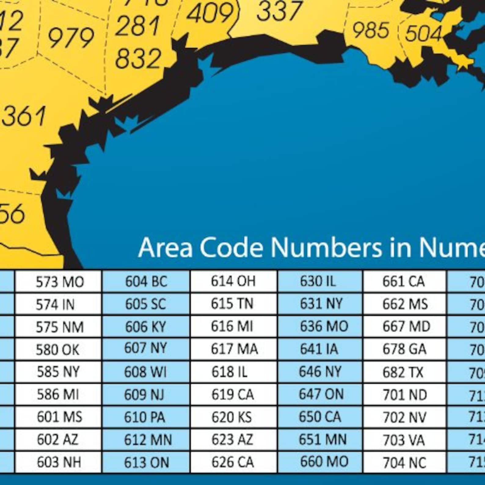 North America Laminated Gloss Full Color Time Zone Area Code Map ...
