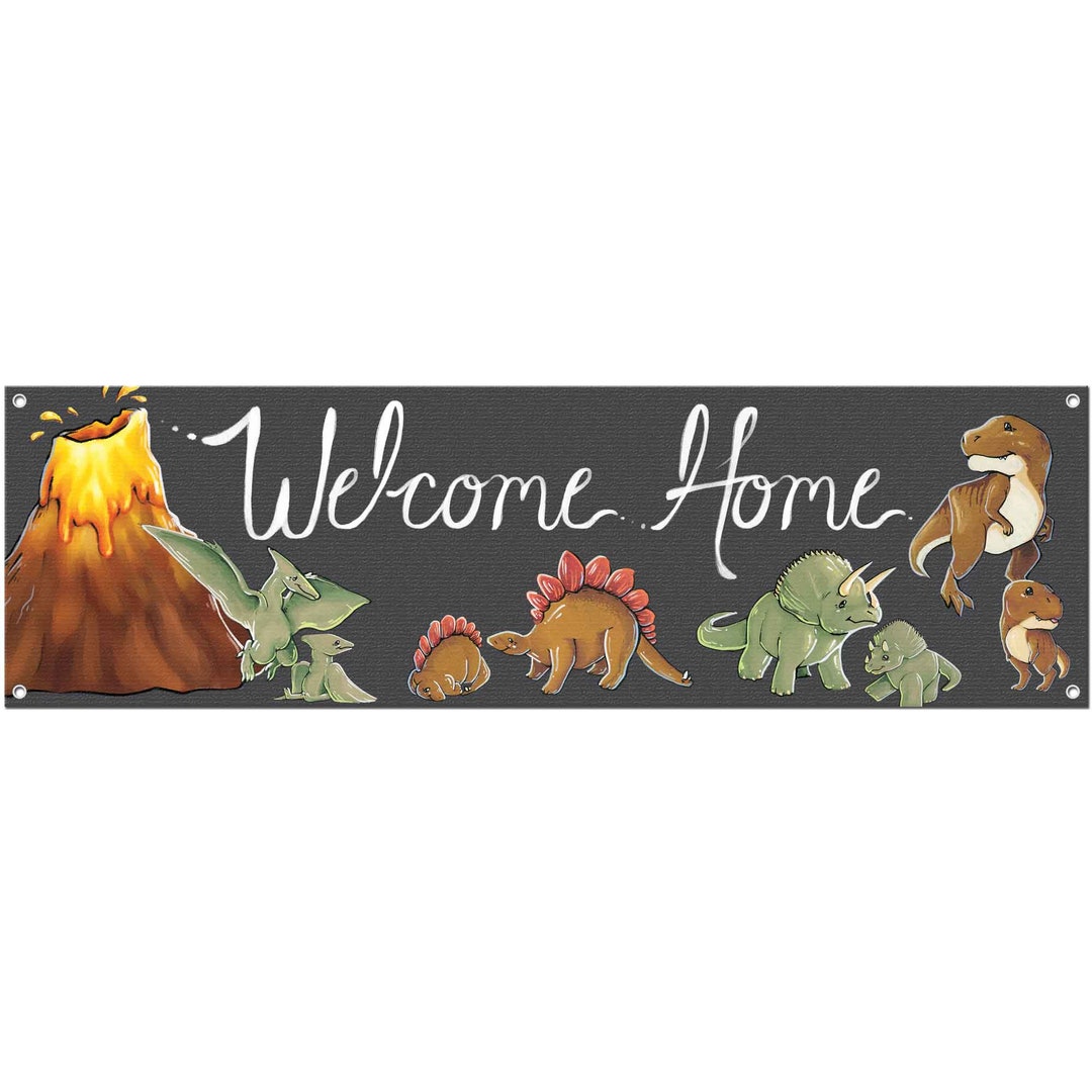 Make Believe Theme Welcome Home Banner With Metal Hanging Rings, 52 by ...