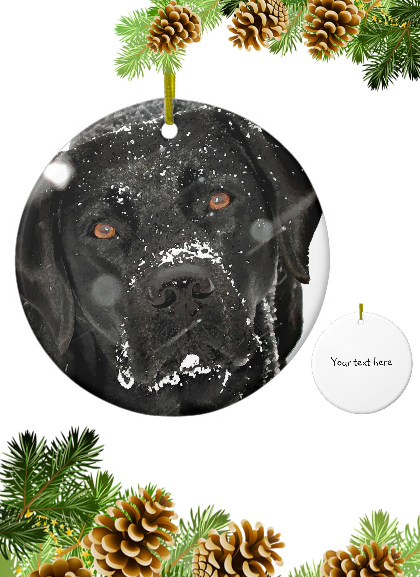 Black Lab Ornament Black Lab Art 15SNG Labrador Ornament | Etsy