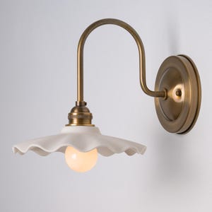 Scalloped Ceramic Shade - Wall Sconce Lighting - Arch Sconce - Fonthill ...