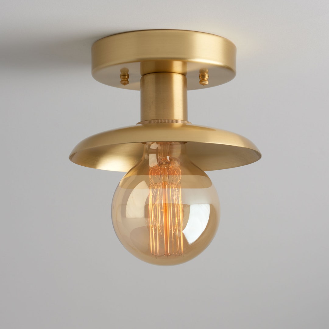 Mid-century Modern - Brass Lighting - Minimalist Light Fixture - Semi ...