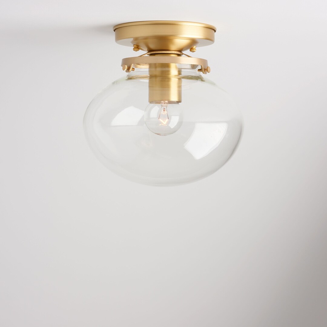 Elegant Rounded Oval Fixture Hand Blown Glass Crystal Lighting - Etsy