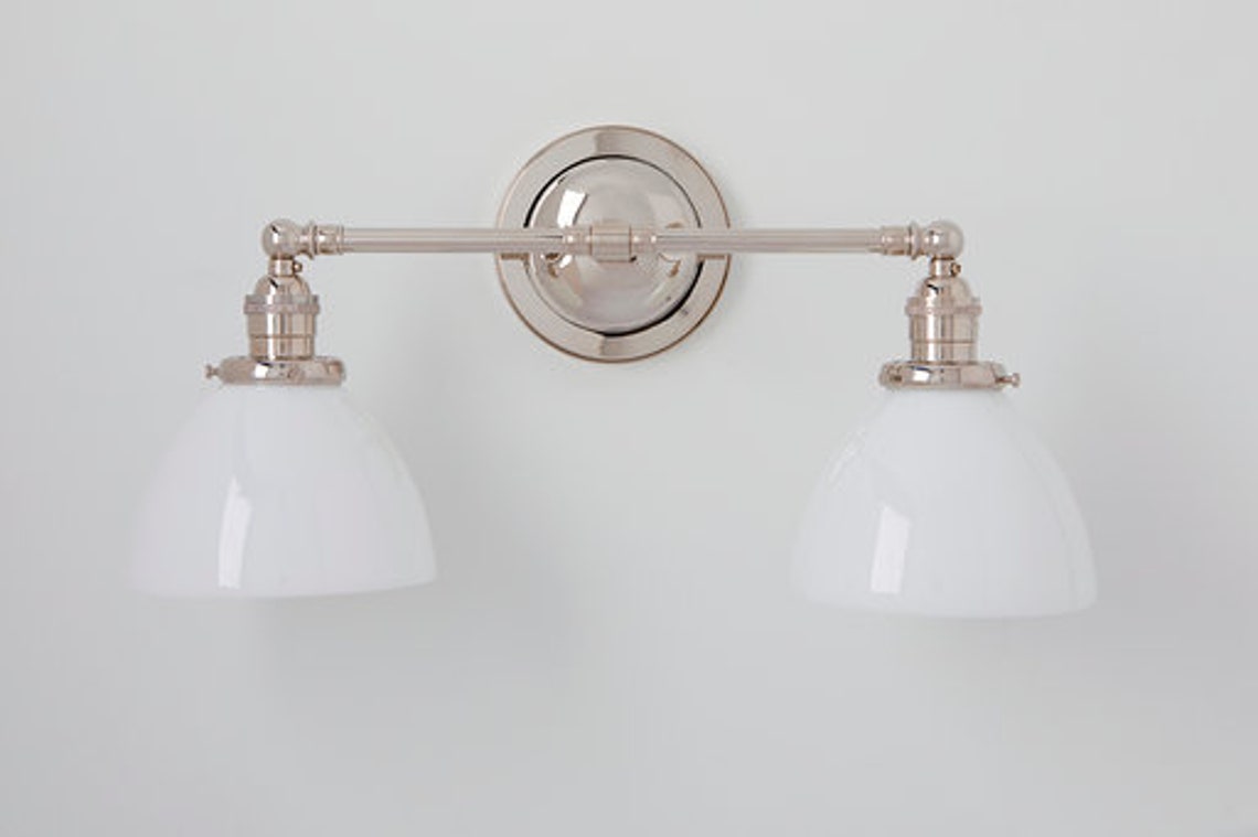 Kitchen Light - Bathroom Vanity - Light Fixture Wall Sconce - 6" Milk ...