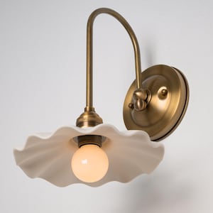 Scalloped Ceramic Shade - Wall Sconce Lighting - Swoop Sconce ...