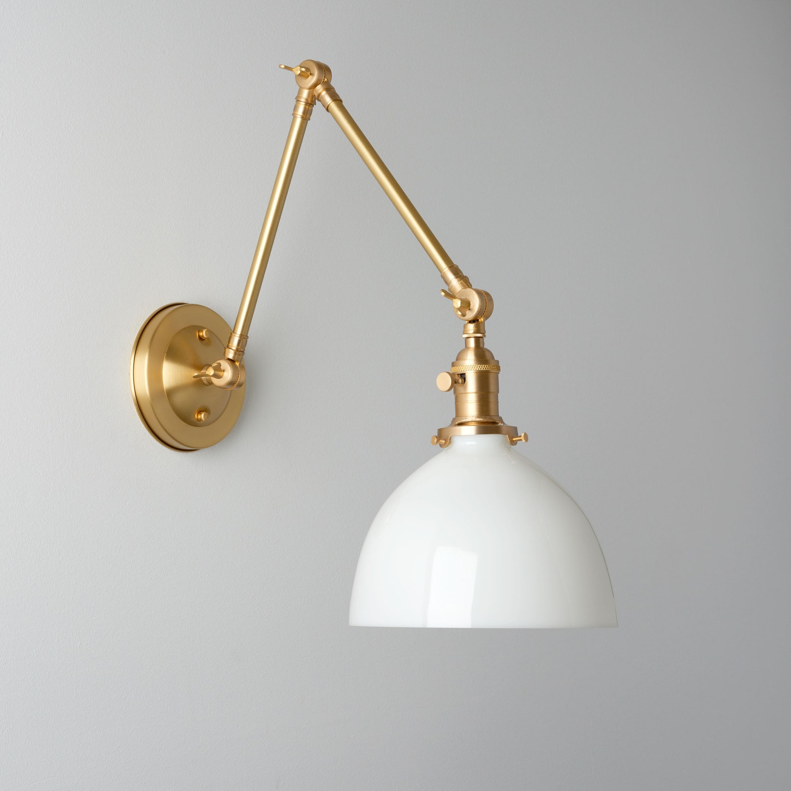 Wall Sconce With White Glass 8 Dome Shade and Adjustable - Etsy