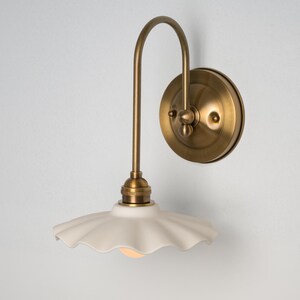 Scalloped Ceramic Shade - Wall Sconce Lighting - Swoop Sconce ...
