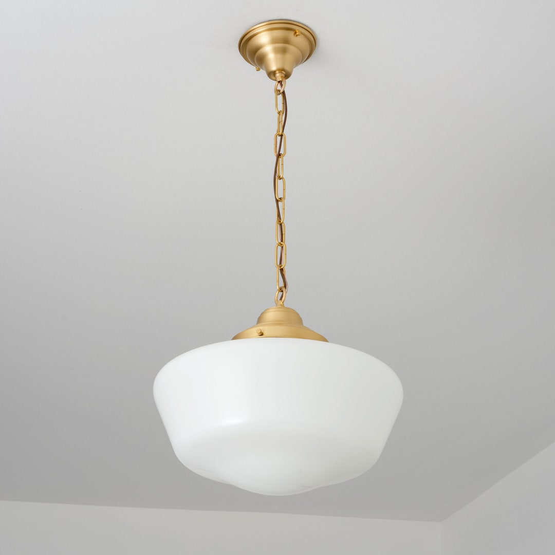 Large Schoolhouse Glass Shade - Pendant Lighting - Schoolhouse Light ...