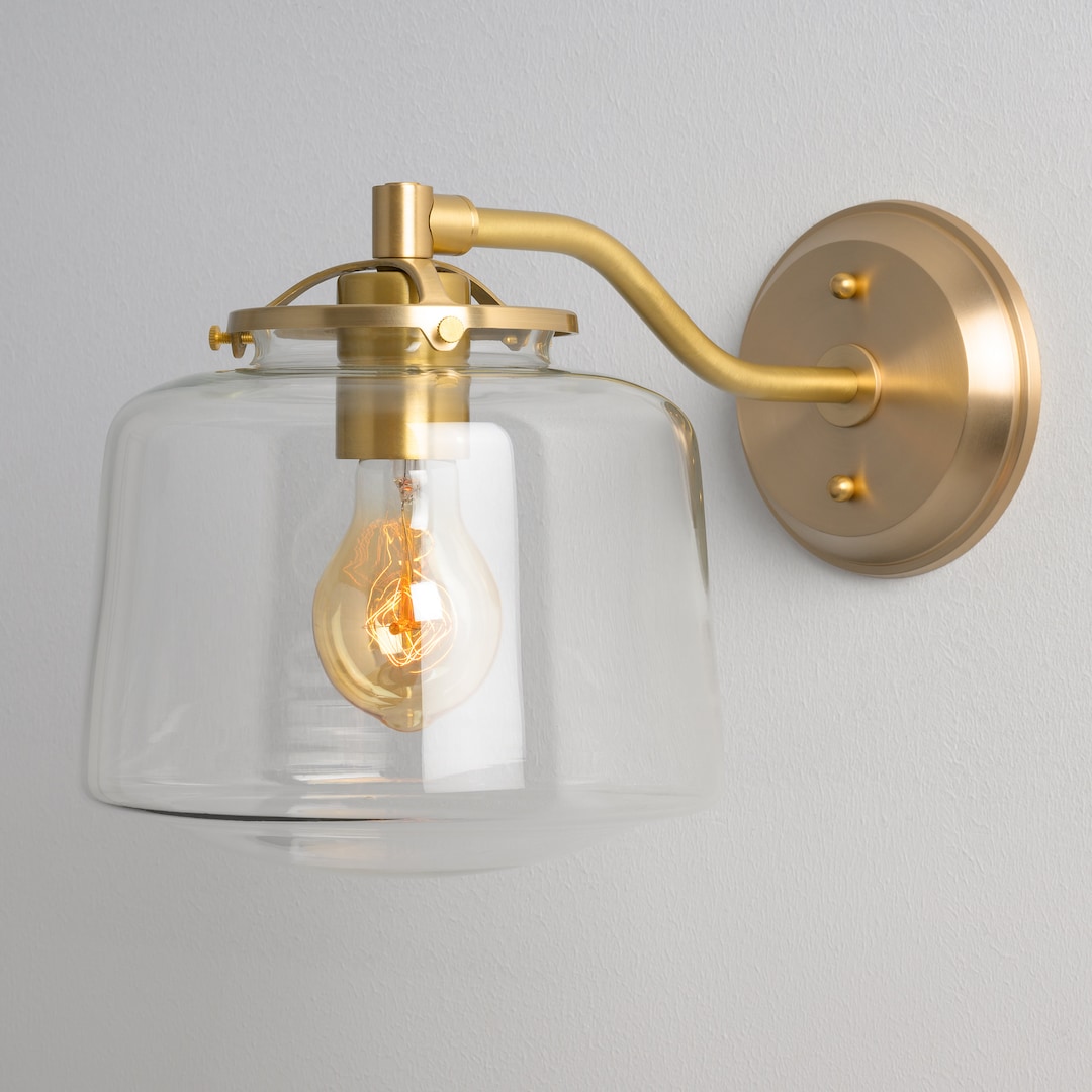Offset Sconce - Hand Blown Glass - Wall Sconce Lighting - Schoolhouse ...