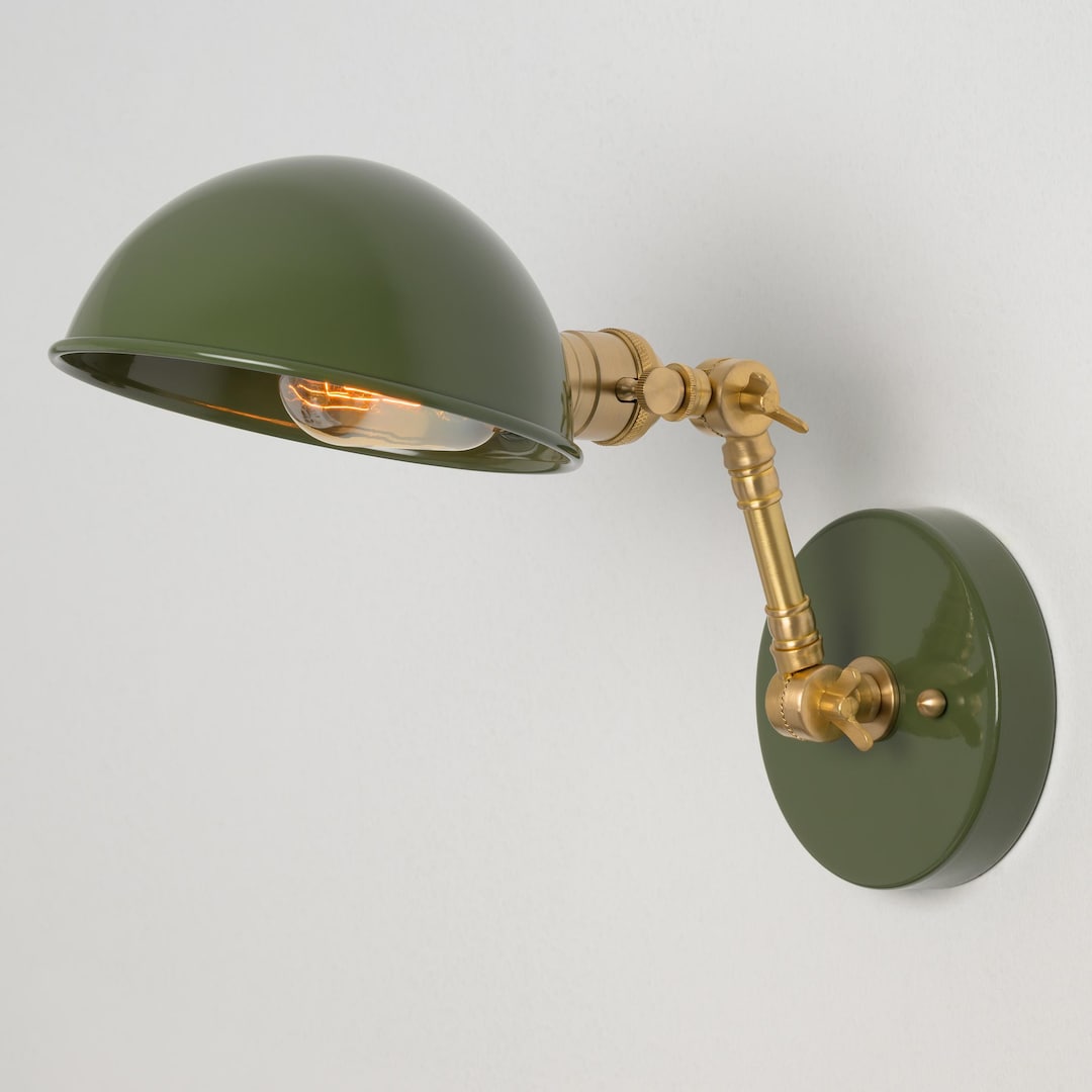 Adjustable Arm Sconce - Choose Your Color - Metal Dome Shade - Osborn ...