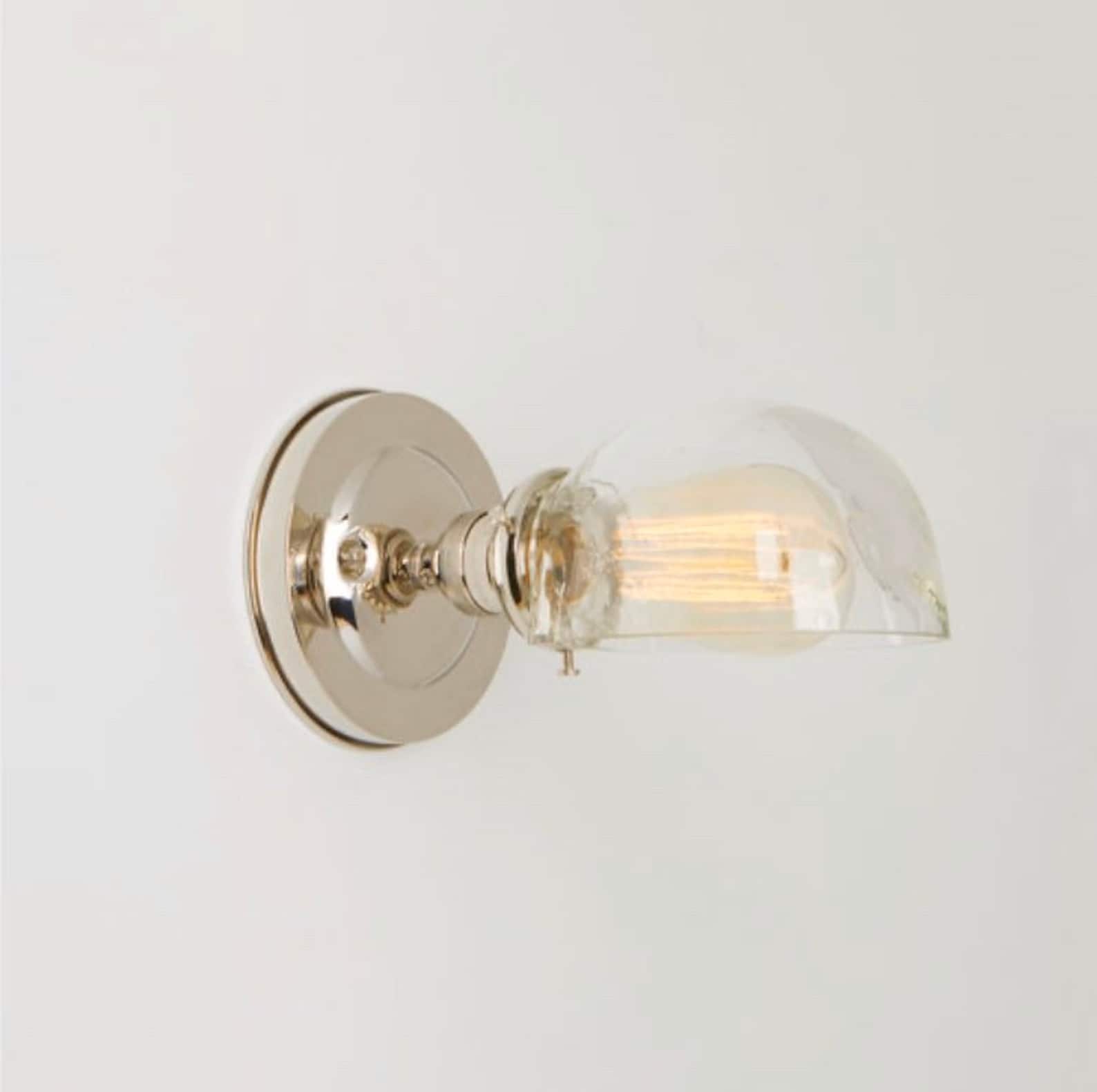 Mini Wall Sconce Lighting With Clear Handblown Glass - Etsy