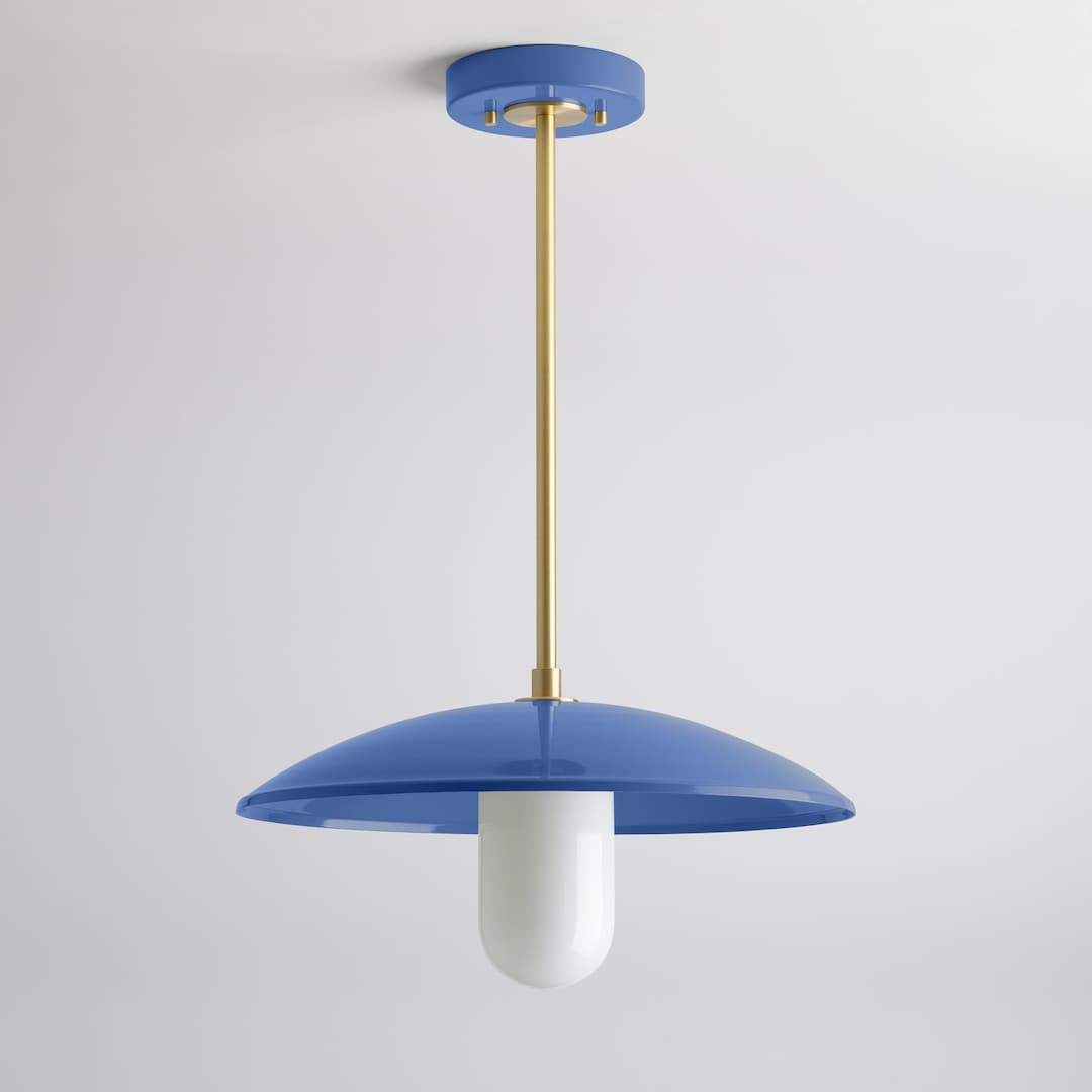 Modern Metal Dome Shade Light- White Tube Glass Shade - Choose Your ...