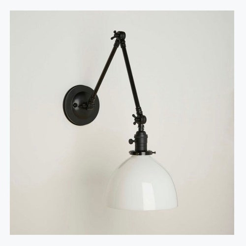 Wall Sconce With White Glass 8 White Gourd Shade and | Etsy