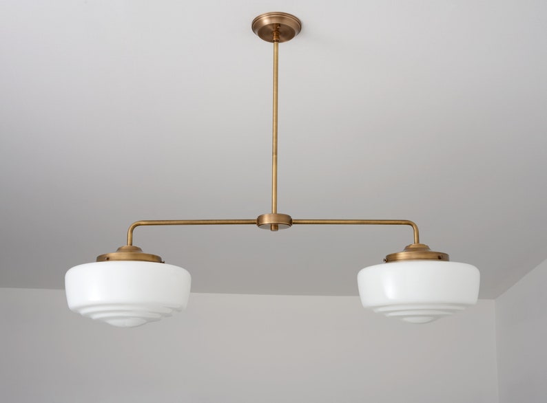 Modern Schoolhouse Lighting Fixture Milk Glass Fixture - Etsy