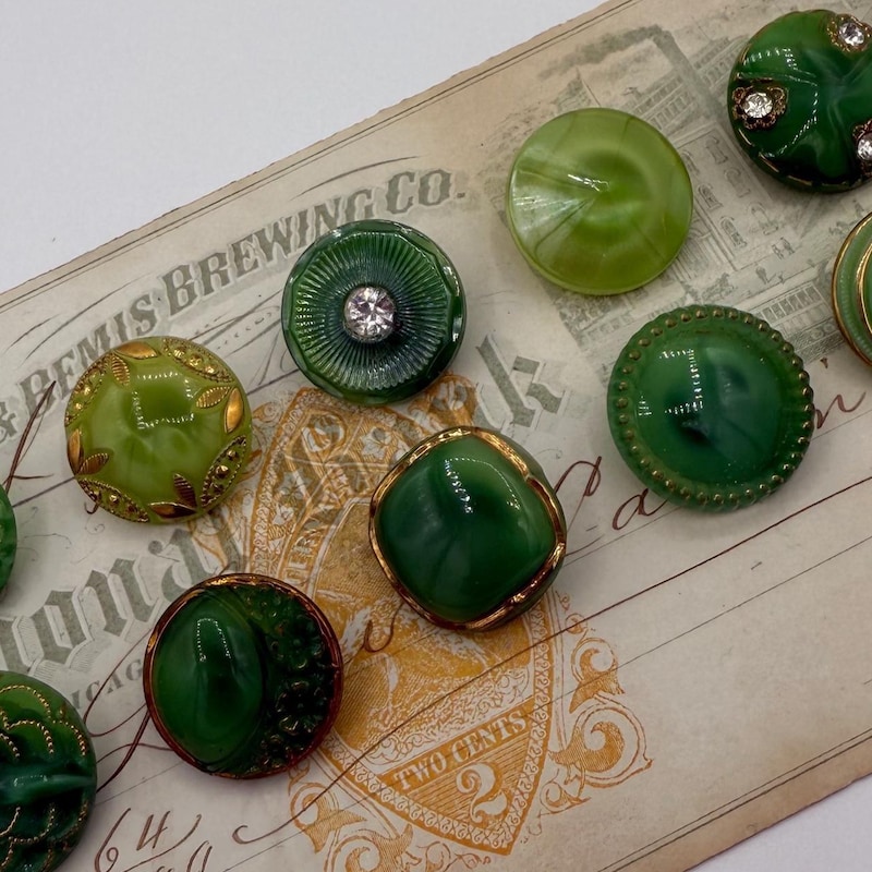 Antique Glass Buttons, - Etsy