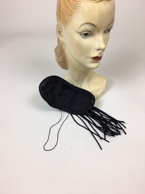Vintage 1940s Black Fascinator Mini Small Doll Toy Ti… - Gem