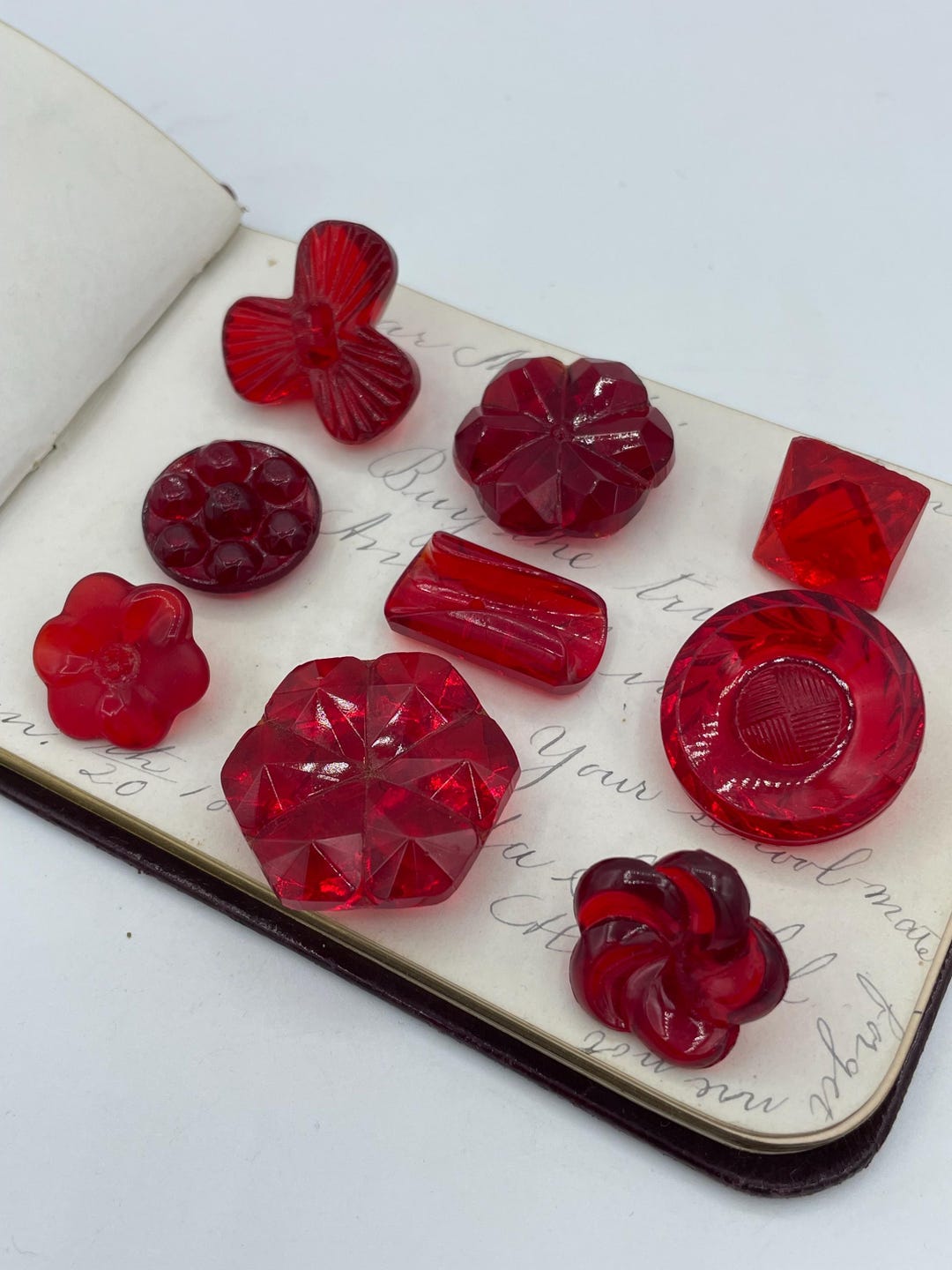 Vintage 1920s 1930s Transparent Red Glass Buttons / 20s 30s Button - Etsy