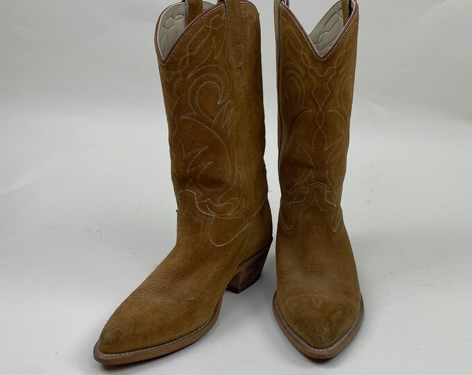 Vintage 1960s 1970s Suede Rough Out Cowboy Western Boots / 60s 70s ...