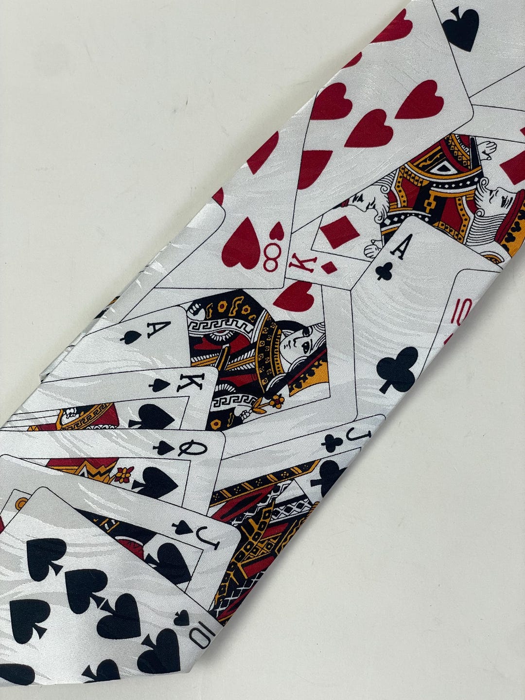 Vintage 1980s 1990s Royal Flush Cards Novelty Print Men's Silk Tie - Etsy