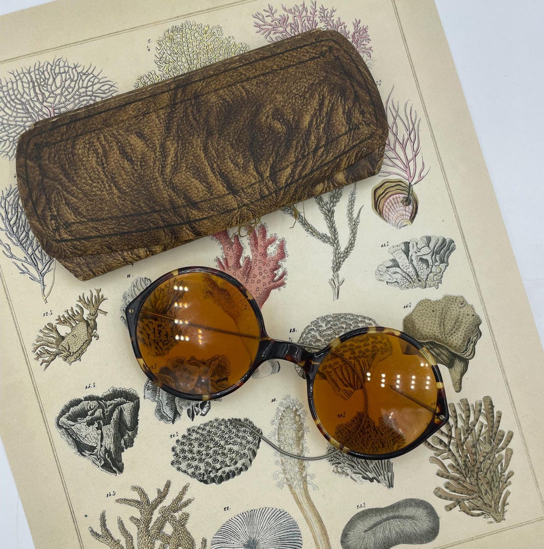 Vintage 1920s 1930s Round Tortoise Shell Sunglasses Eyeglasses / 20s ...