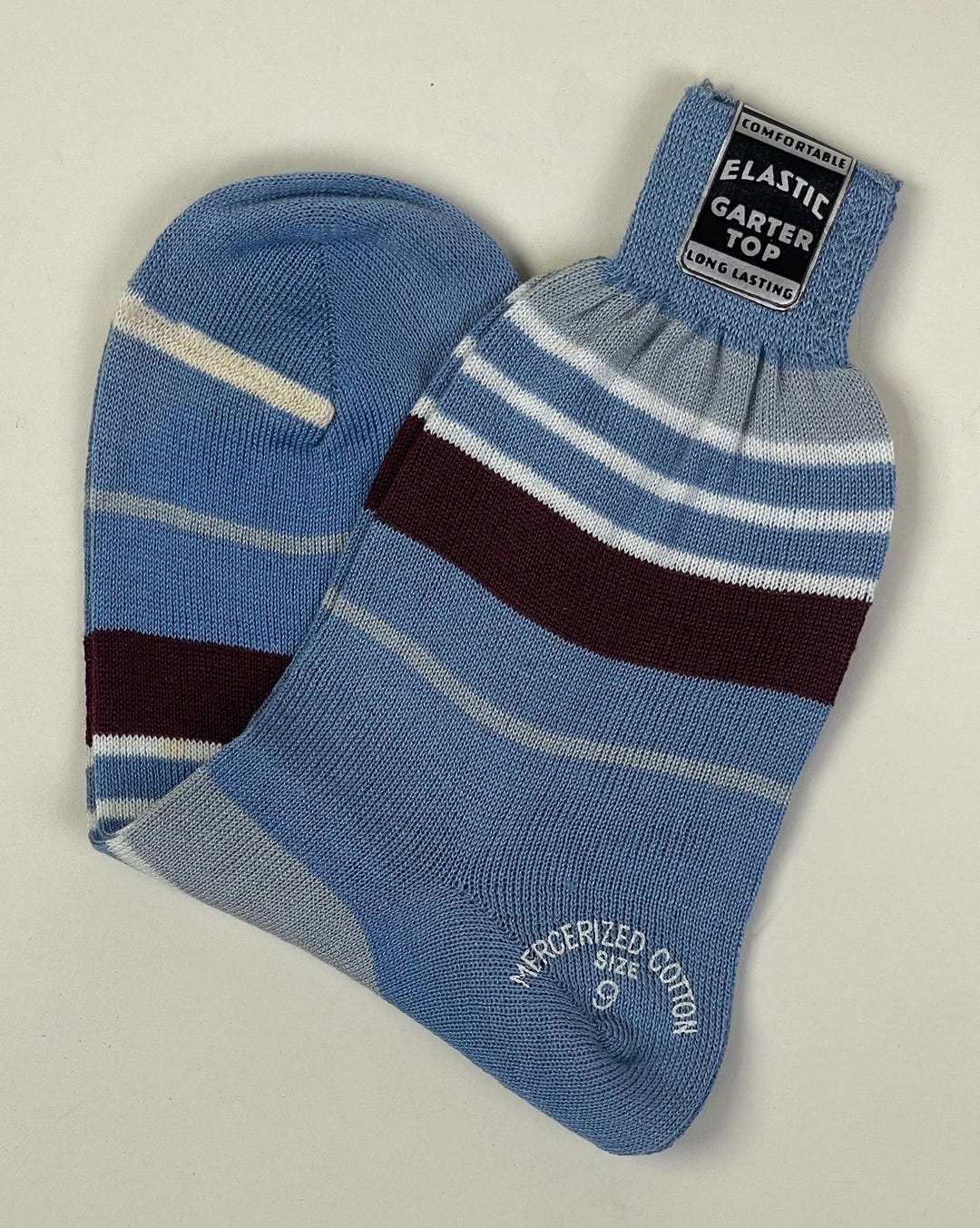 Vintage 1940s Mens Cotton Knit Ankle Socks / 40s Brown Yellow Green Red ...