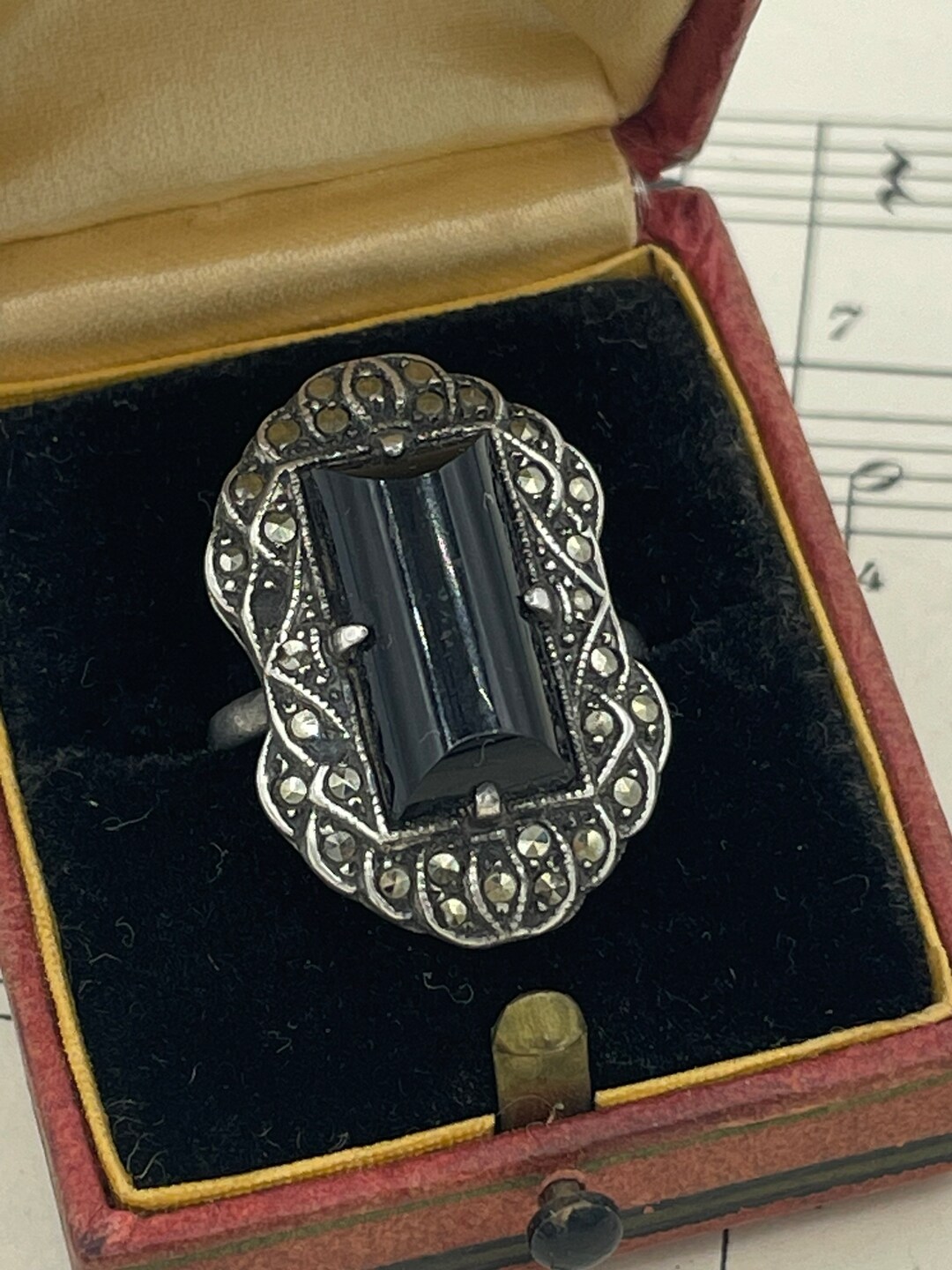 True Authentic Vintage 1920s 1930s Sterling Silver Art Deco French Jet ...