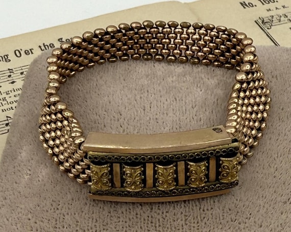 Antique 1800s Victorian Gold Slide Chain Bracelet - Gem