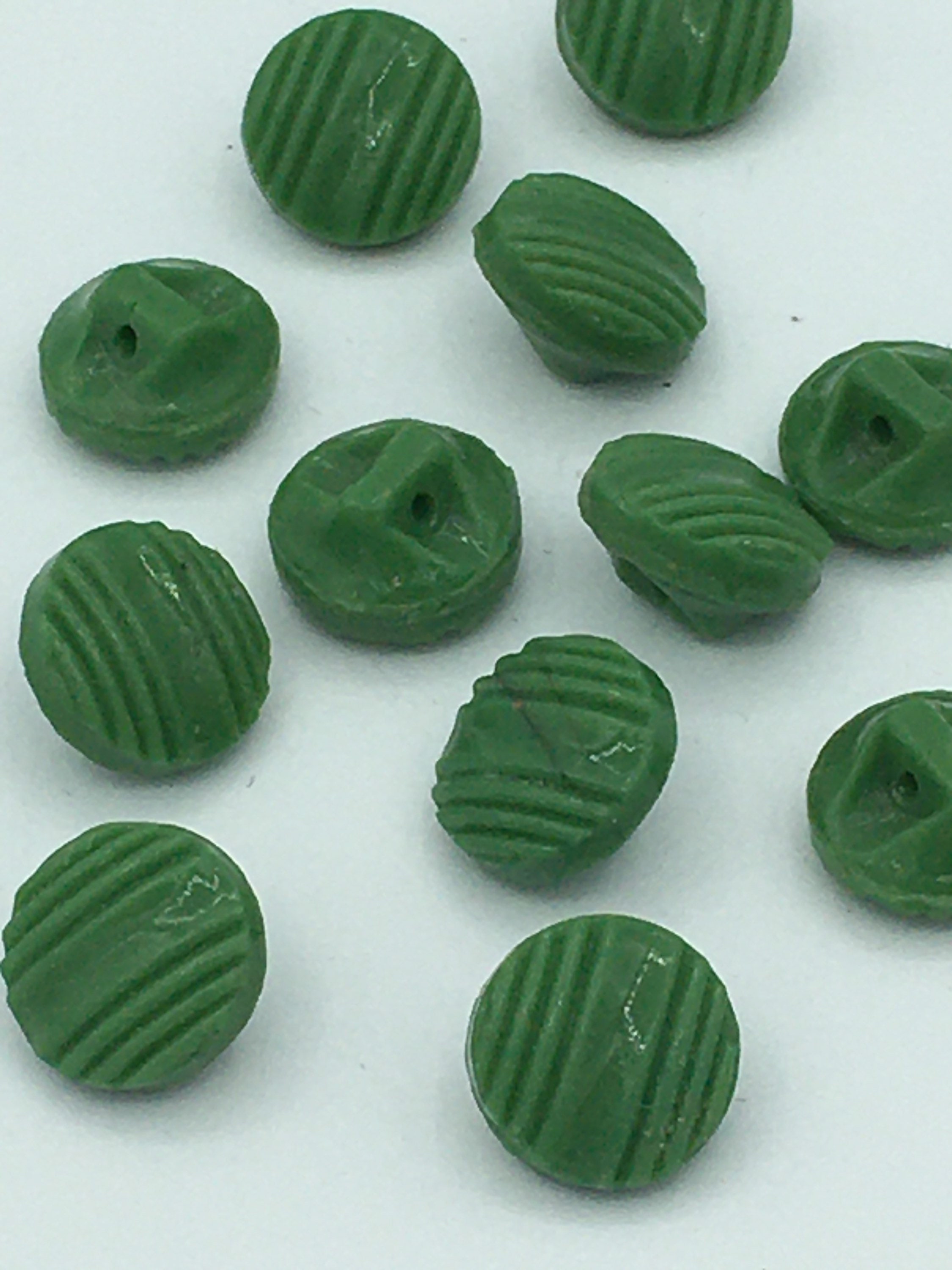 Vintage 1930s Small Czech Green Glass Buttons / Vintage 30s | Etsy