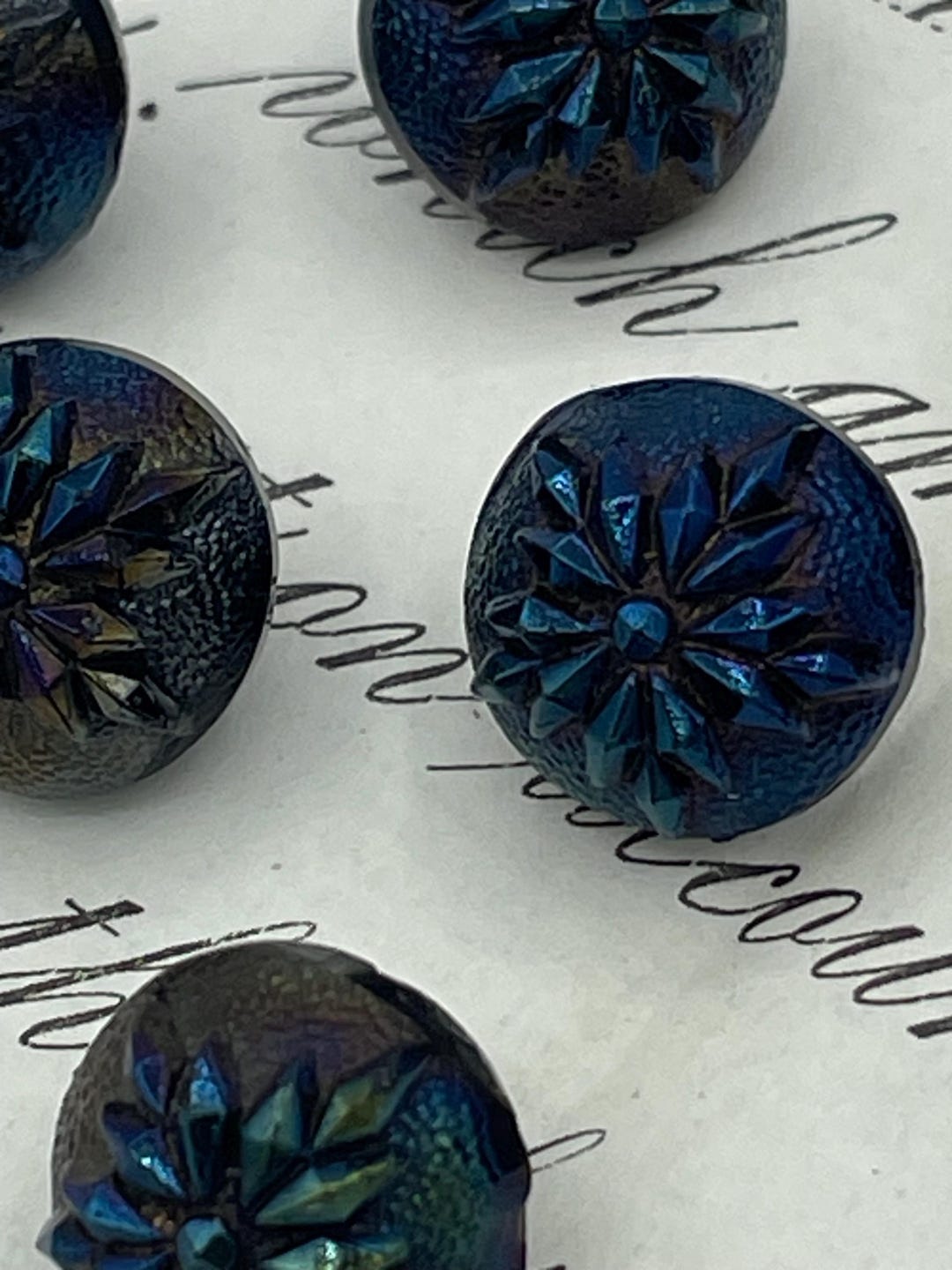 Antique 1800s Iridescent Black Carnival Glass Luster Button Buttons - Etsy